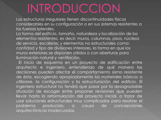 Irregularidad de estructura en planta y elevación | PPTX