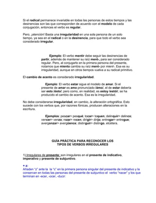 IRREGULARIDADES VERBALES | PDF