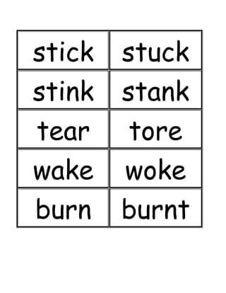 Irregular past verbs | DOC