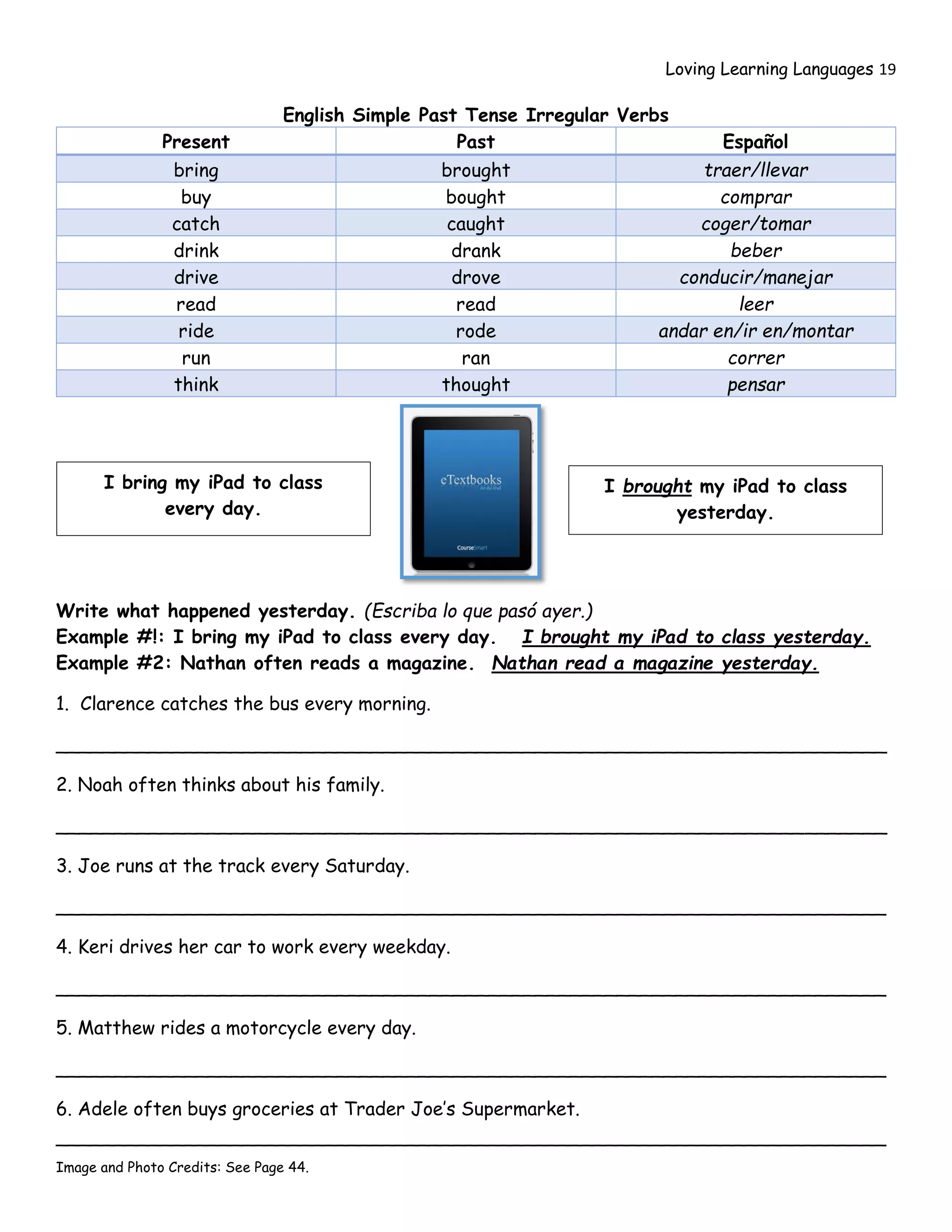 Inglés Para Hispanoblantes: English Simple Past Tense Irregular Verbs | PDF
