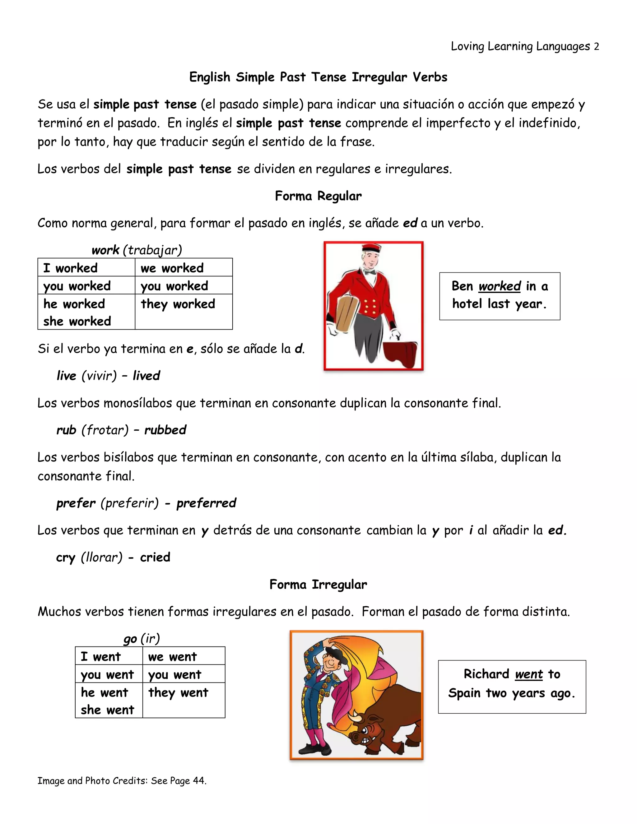 Inglés Para Hispanoblantes: English Simple Past Tense Irregular Verbs | PDF