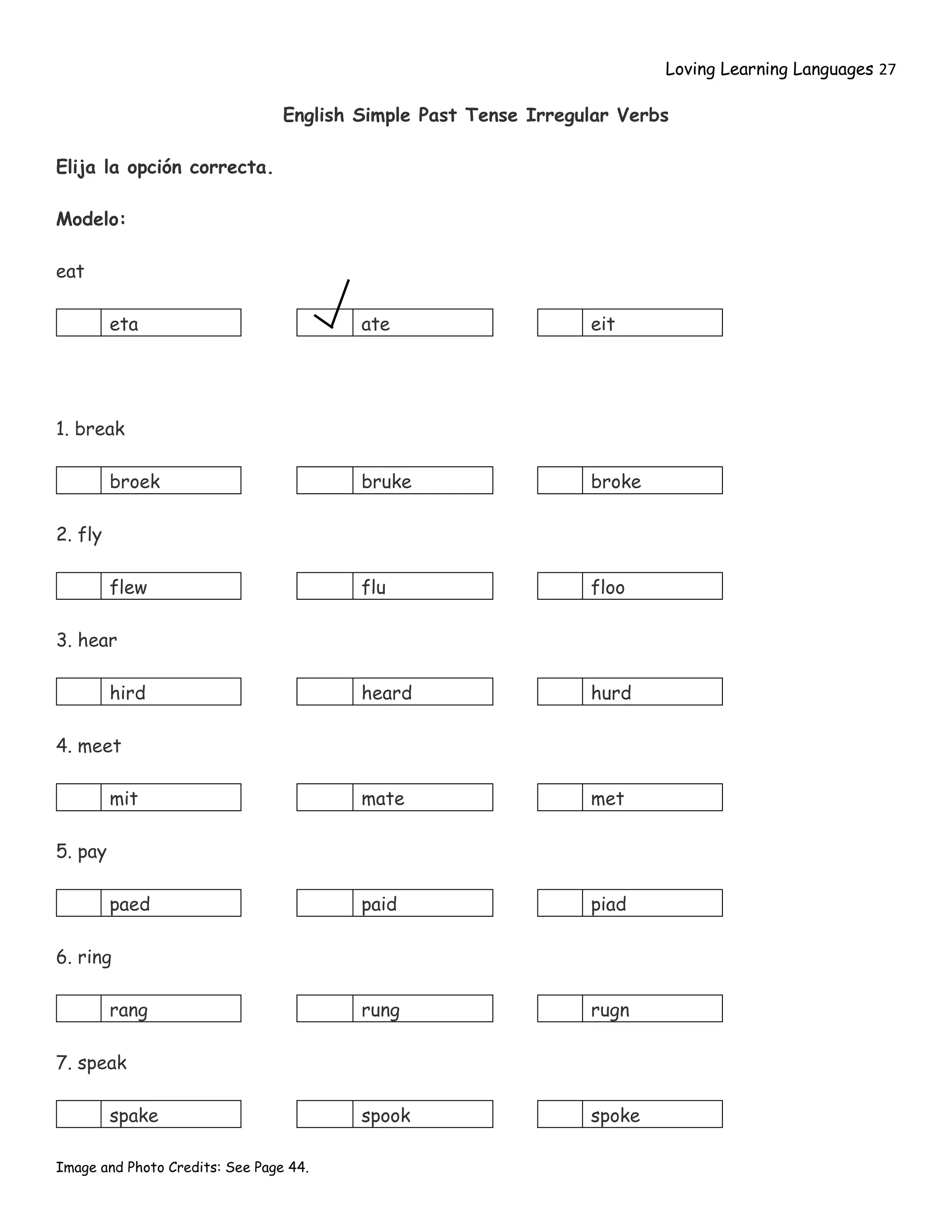 Inglés Para Hispanoblantes: English Simple Past Tense Irregular Verbs | PDF