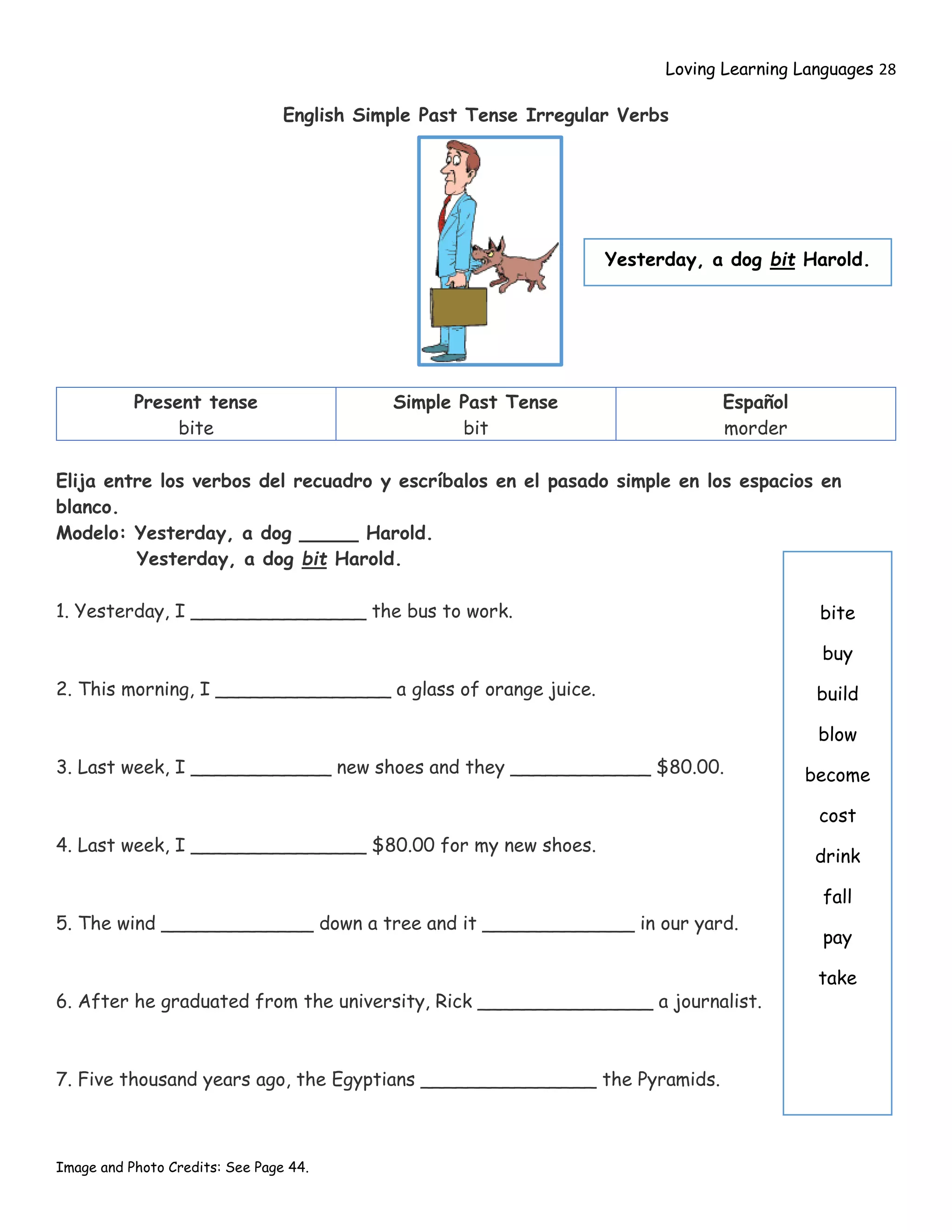 Inglés Para Hispanoblantes: English Simple Past Tense Irregular Verbs | PDF