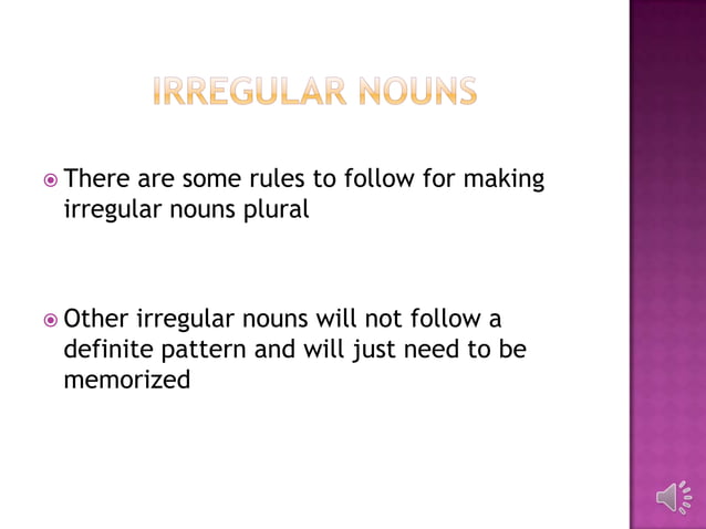 Irregular plural nouns | PPTX