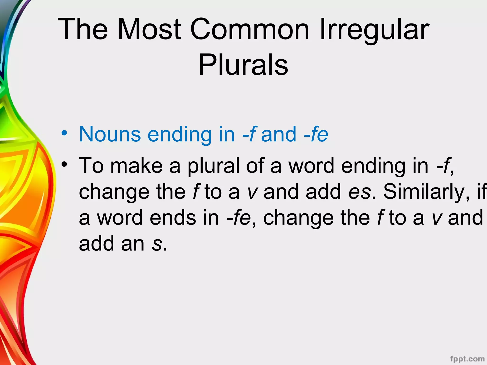 Irregular plural nouns | PPT