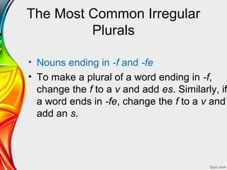 Irregular plural nouns | PPT