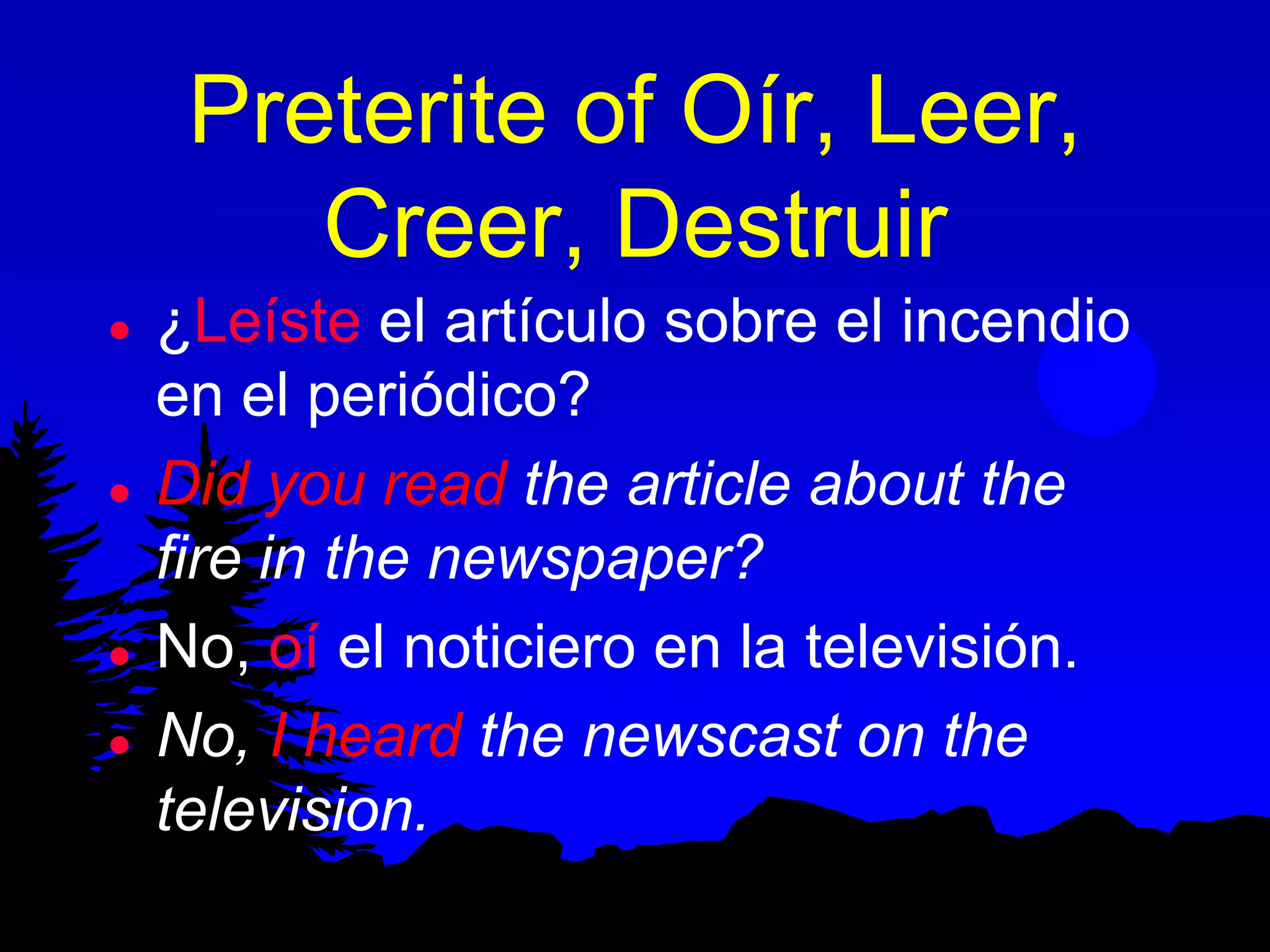 Irregular Preterite Verbs Ppt