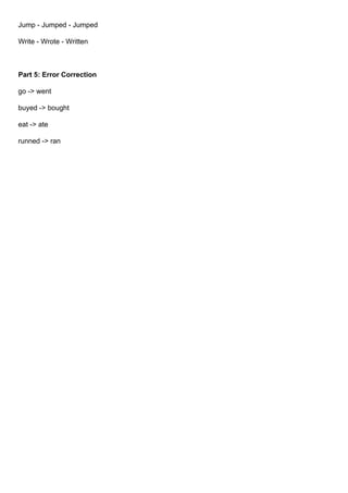 irregular verb practice answers - con respuestas | PDF