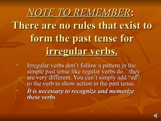 Irregular verb presentation | PPT