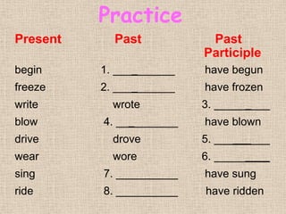 Irregular Verbs | PPTX