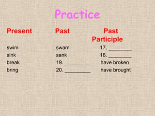 Irregular Verbs | PPTX
