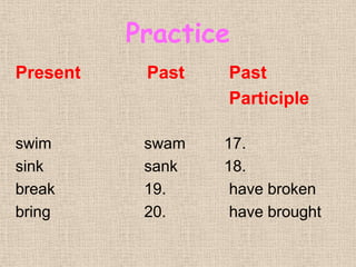 Irregular Verbs | PPTX