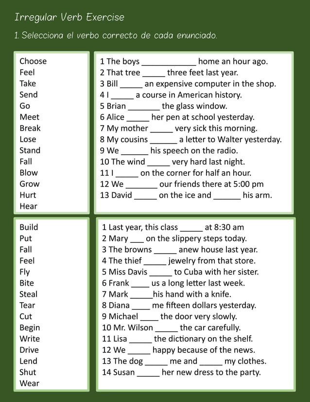Irregular Verbs Beginners Beginnrs 1 Pdf