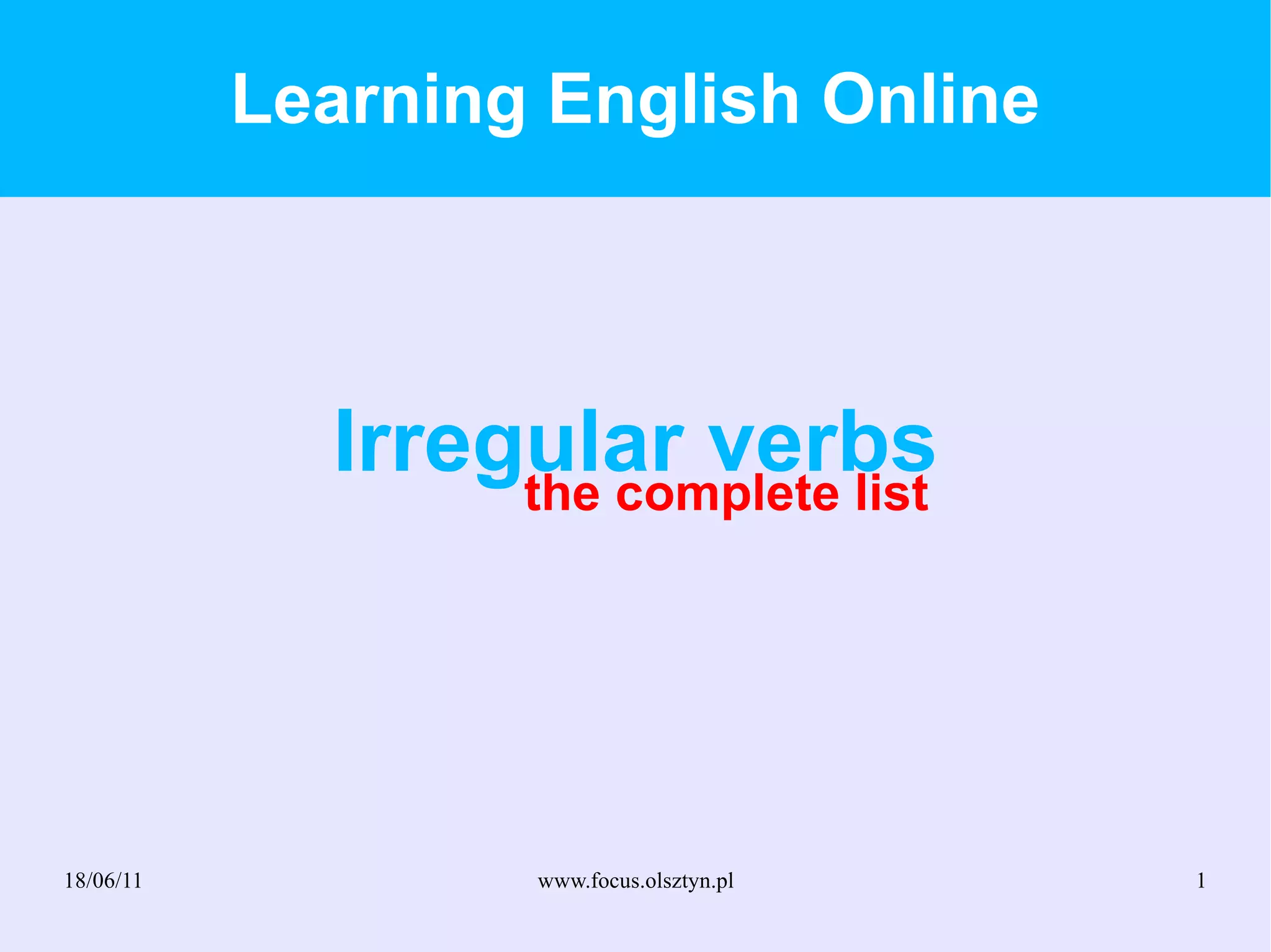 Irregular verbs | PPT