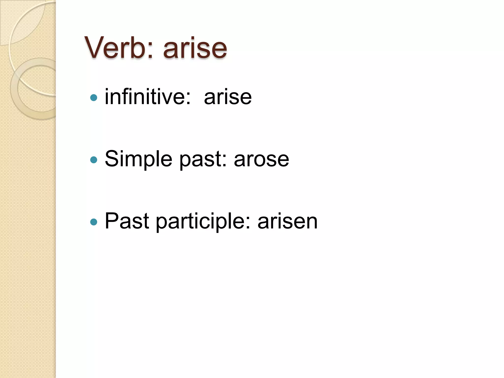 Irregular verbs | PPTX