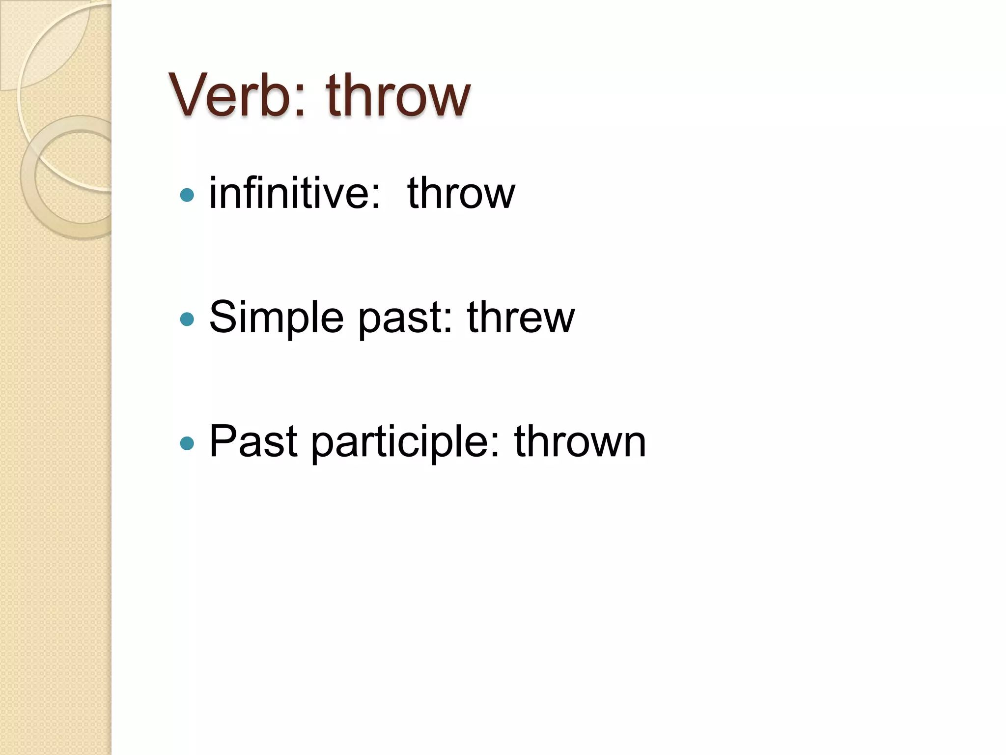Irregular verbs | PPTX