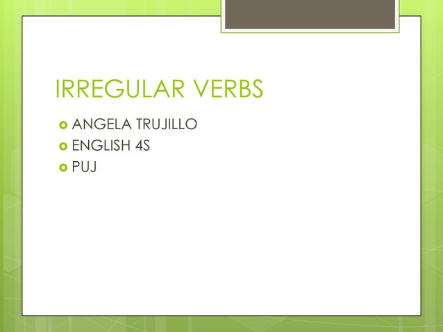 Irregular verbs | PPT