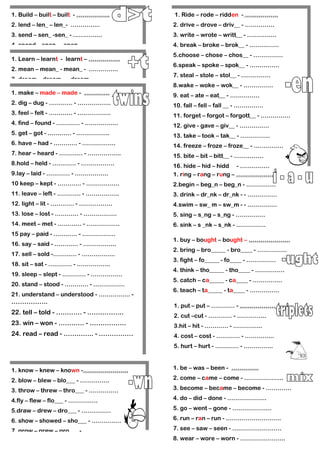 Irregular verbs | PDF