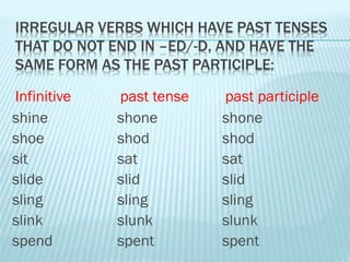 Irregular Verbs | PPTX