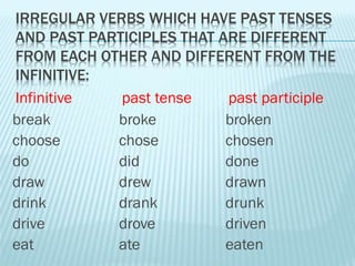 Irregular Verbs | PPTX