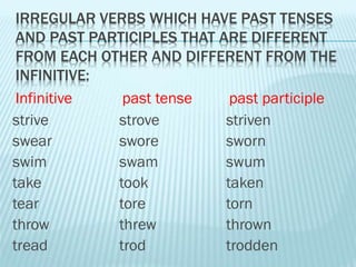 Irregular Verbs | PPTX