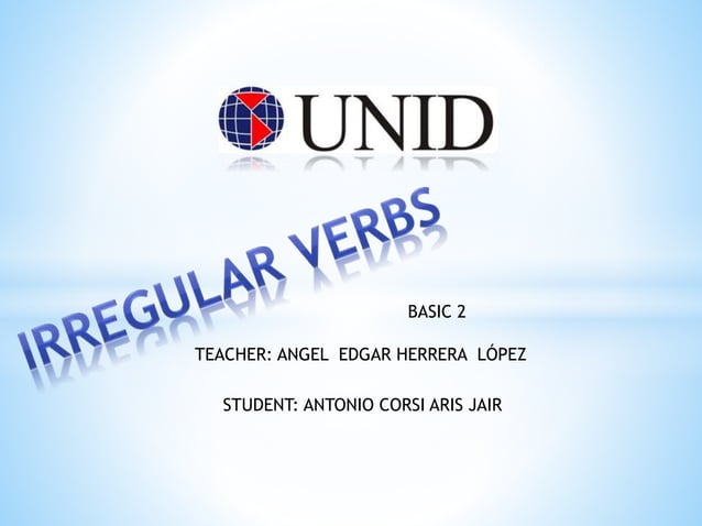 Irregular verbs | PPTX