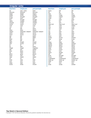 Irregular verbs | PDF