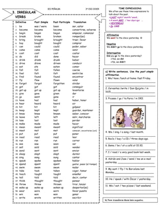 Irregular verbs 3º diver | DOC