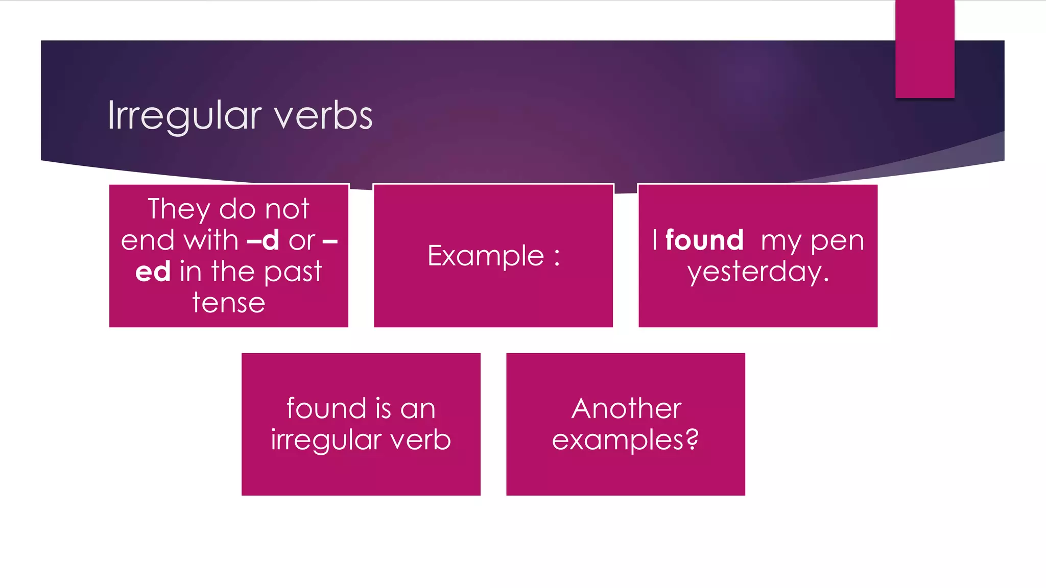 Irregular verbs and simple past tense | PPTX