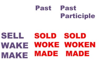 Irregular verbs competition elicitation | PPT