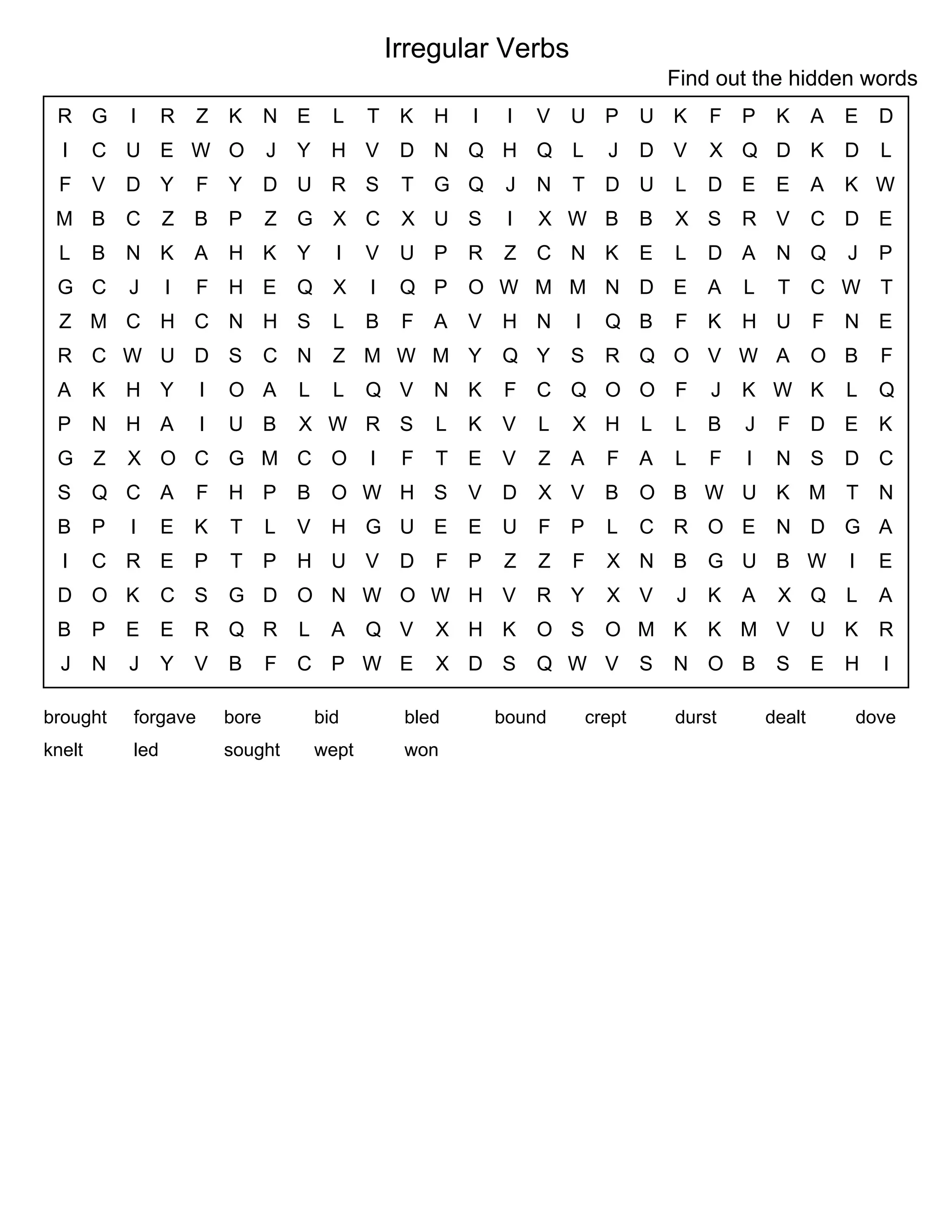 Irregular verbshh | PDF