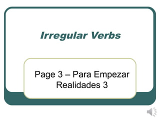 Irregular verbs in presente | PPT