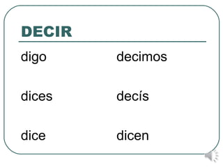Irregular verbs in presente | PPT