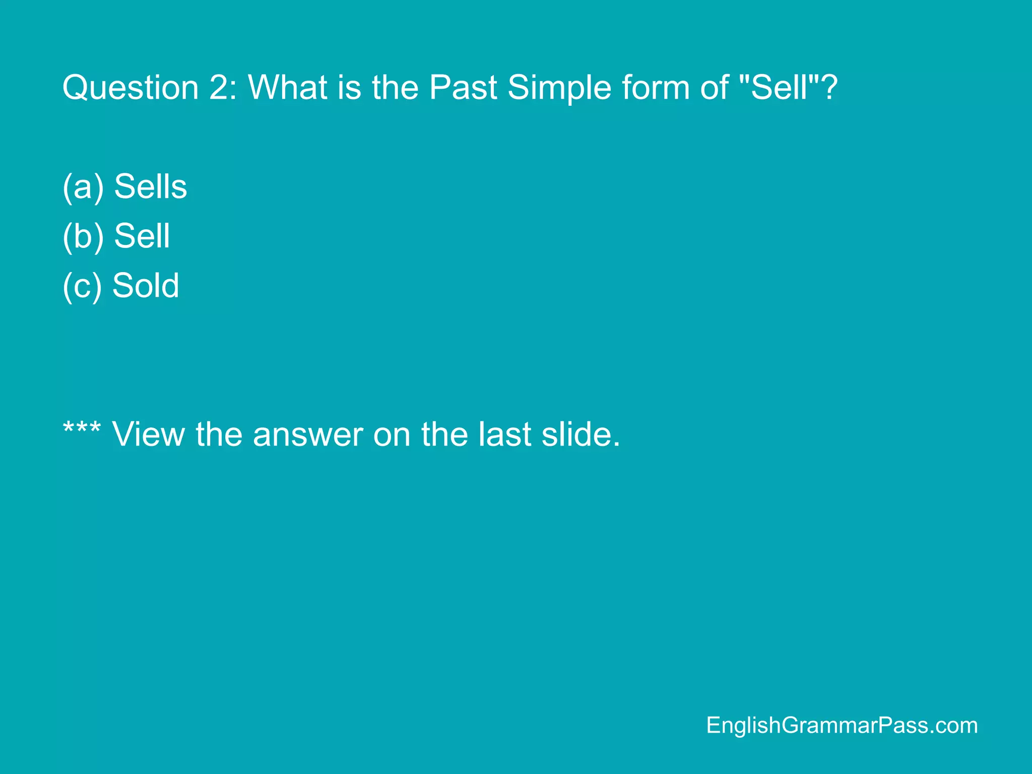 Irregular verbs list - English grammar | PPT