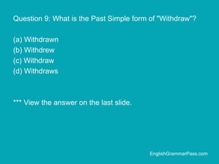 Irregular verbs list - English grammar | PPT | Fitness and Exercise ...