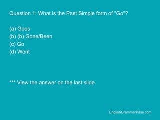 Irregular verbs list - English grammar | PPT | Fitness and Exercise ...