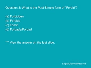 Irregular verbs list - English grammar | PPT | Fitness and Exercise ...