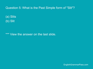 Irregular verbs list - English grammar | PPT | Fitness and Exercise ...