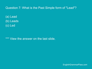 Irregular verbs list - English grammar | PPT | Fitness and Exercise ...