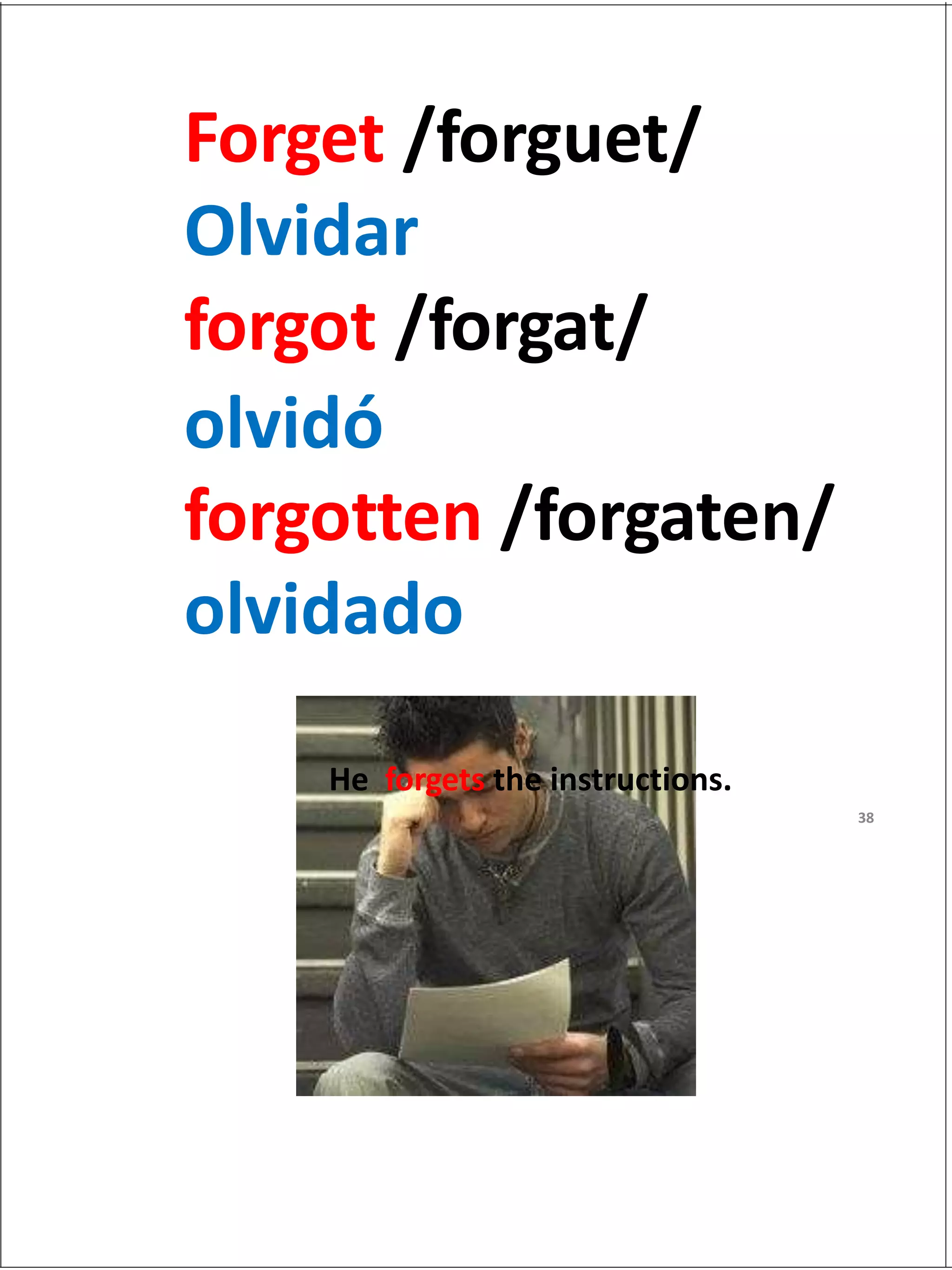 Irregular verbs tarjetas con pronunciacion | PDF