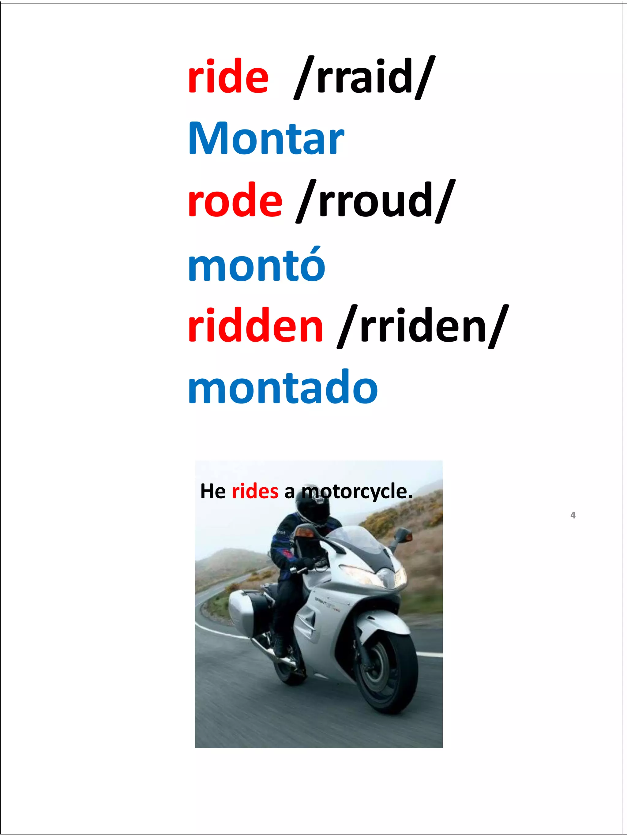 Irregular verbs tarjetas con pronunciacion | PPTX