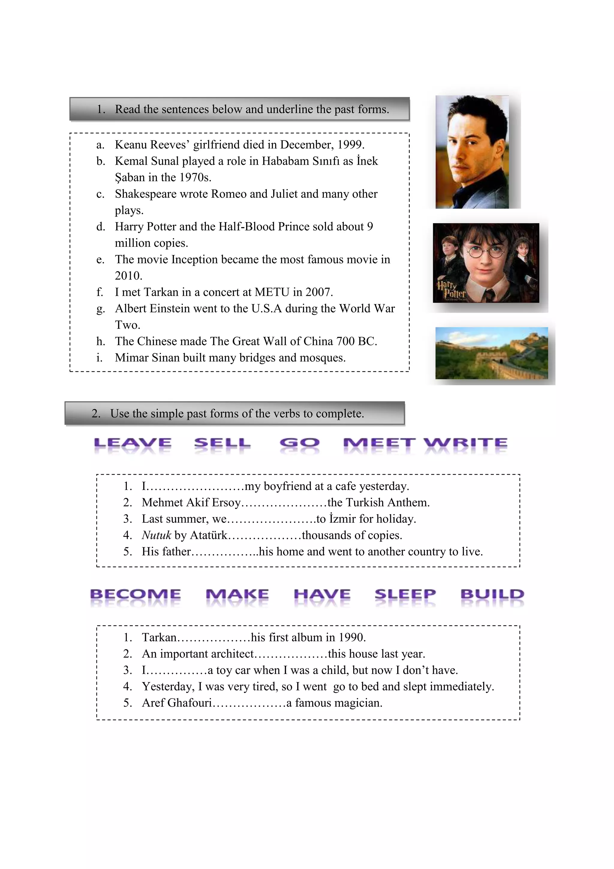 Starter Elementary Irregular Verbs | DOCX