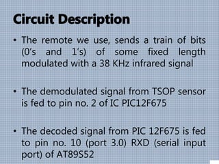 Infrared Remote Controlled Devices | PPTX