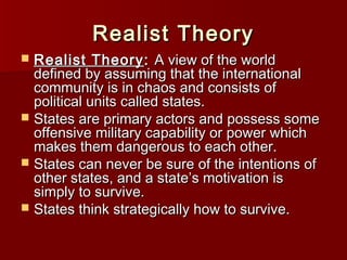 International Relations Conflict Theories | PPT