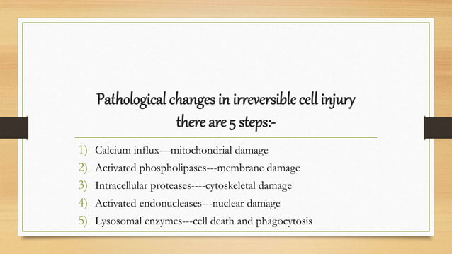 Irreversible cell injury by jayashri | PPTX | Chemistry | Science