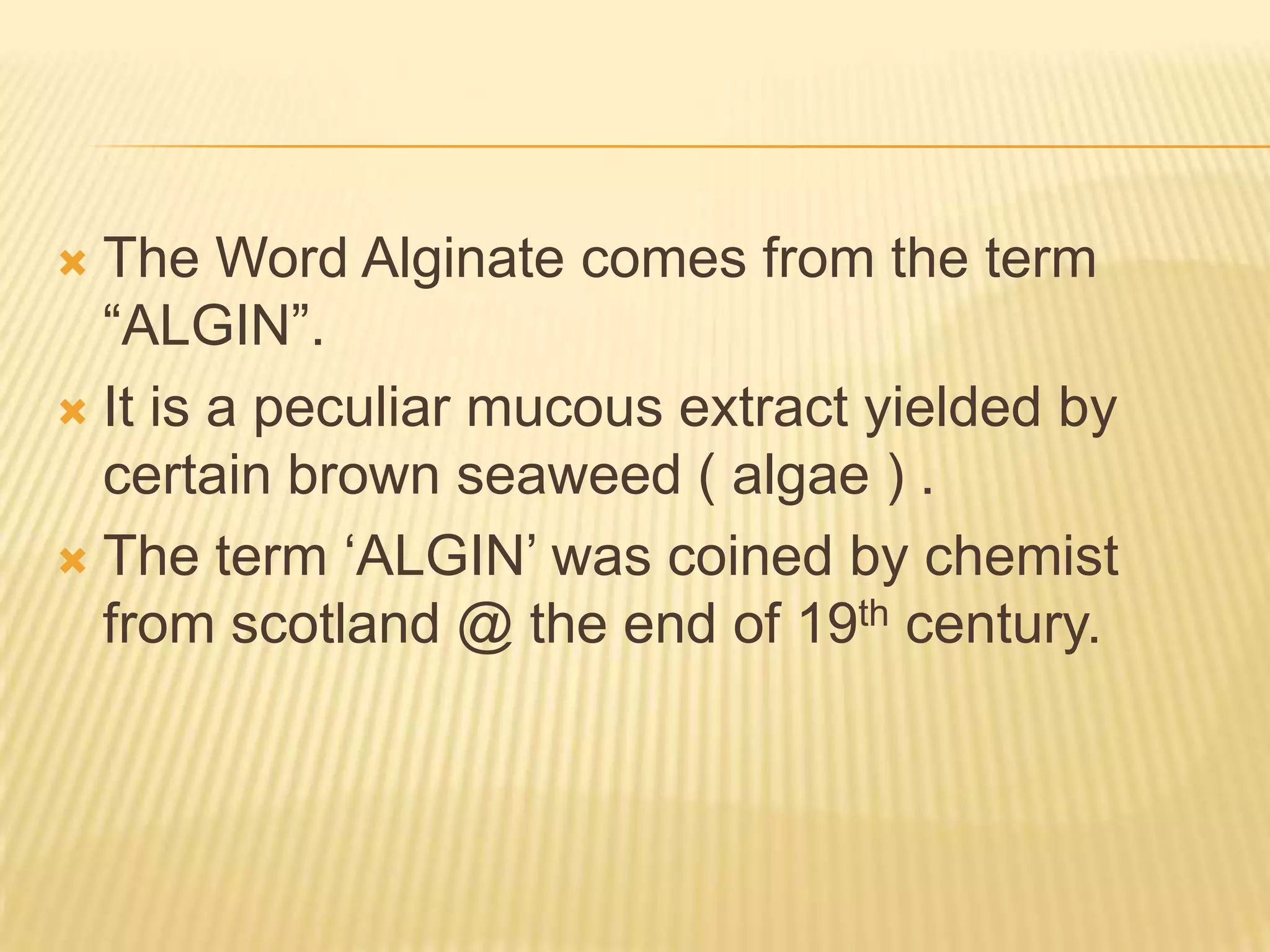 Alginate-Irreversible Hydrocolloid | PPTX | Oral care | Personal Care