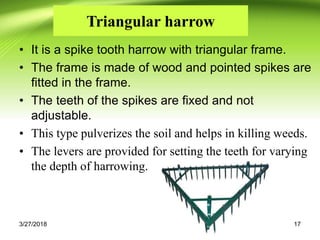Secondary Tillage implements & their uses in Agriculture | PPTX