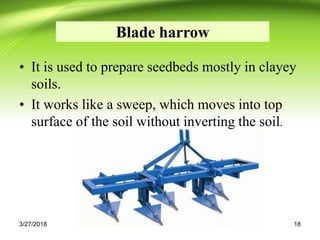 Secondary Tillage implements & their uses in Agriculture | PPTX