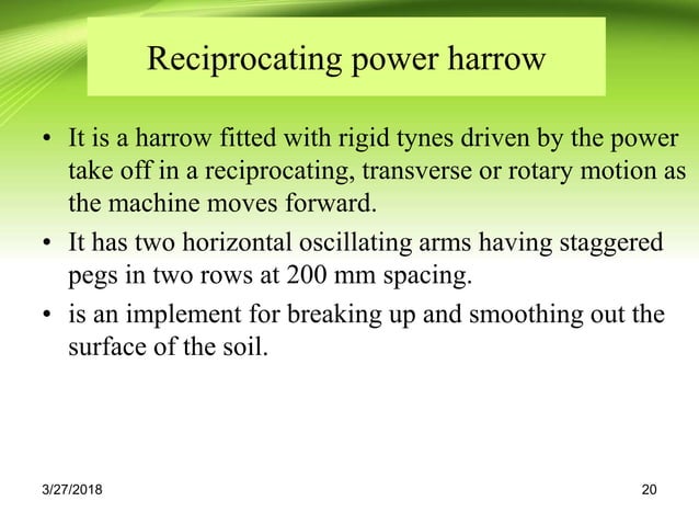 Secondary Tillage implements & their uses in Agriculture | PPTX