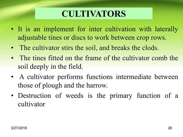 Secondary Tillage implements & their uses in Agriculture | PPTX